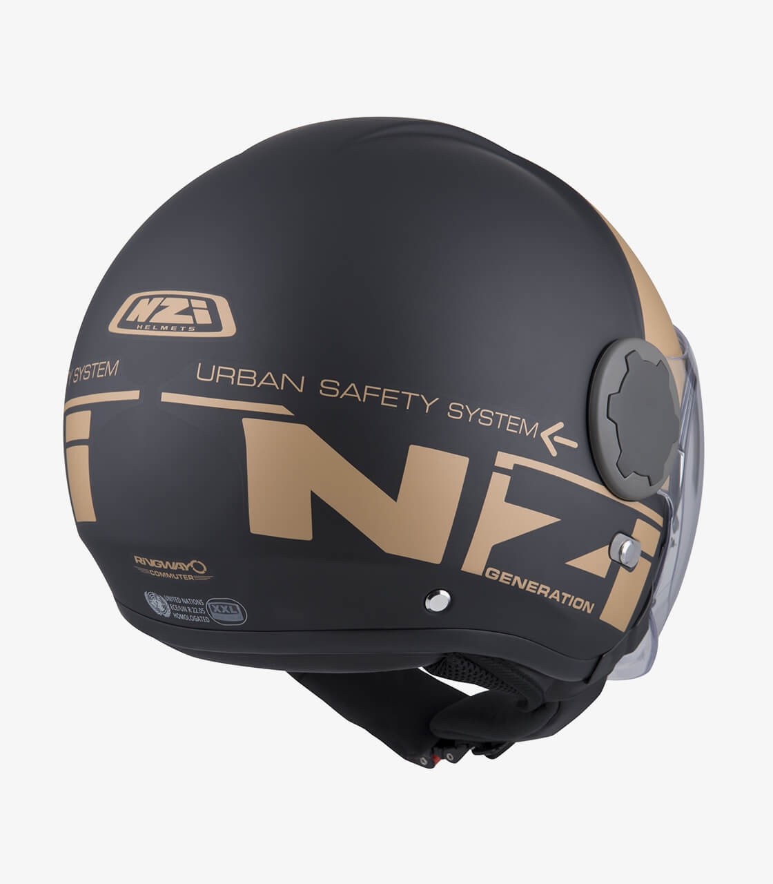 NZI Ringway Duo Matt black & bronze Open Face Helmet
