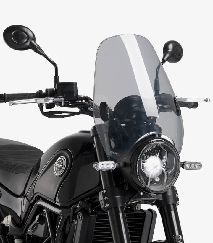 Puig Custom II Windshield Smoked 0336H for round headlight motorcycles