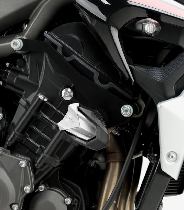 Puig R19 frame sliders 6571N for Triumph Street Triple 660/765 S/RS (17-20)