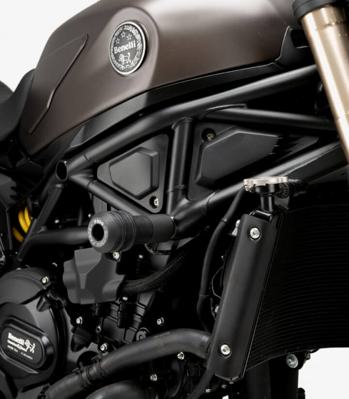 Puig Vintage 2.0 frame sliders 21467N for Benelli Leoncino 800 / Trail