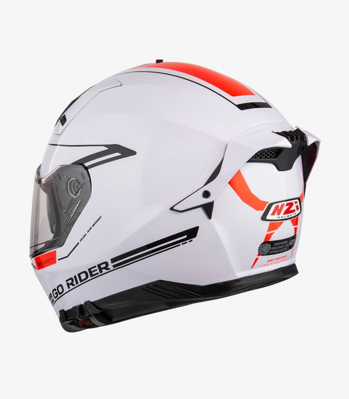 NZI Go Rider White Full Face Helmet