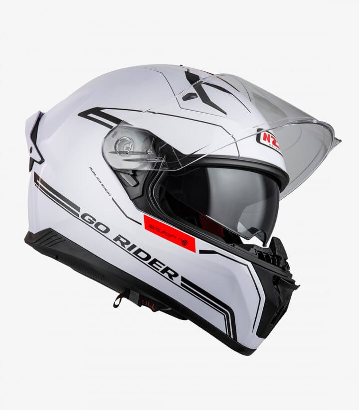 NZI Go Rider White Full Face Helmet