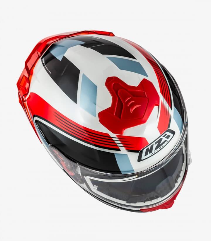 NZI Trendy 3 Stream Rapid White, red, and blue + tinted visor Full Face ...
