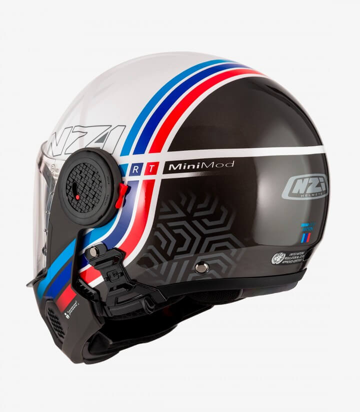 NZI Minimod Duo Watson White, Black, and Blue Modular Helmet