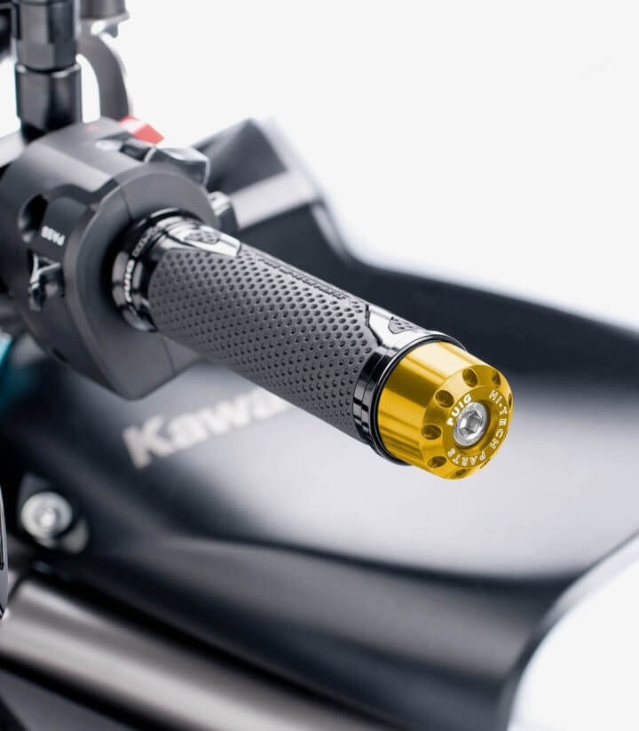 Puig Short 9358O Bar Ends in Golden for Kawasaki Ninja 650, Ninja H2 SX ...